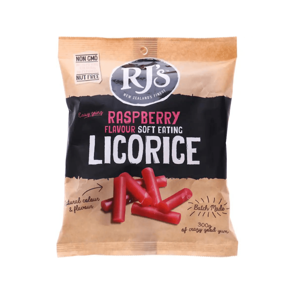 Top NZ RJ’s Natural Licorice Raspberry Soft Eating 300g in SG