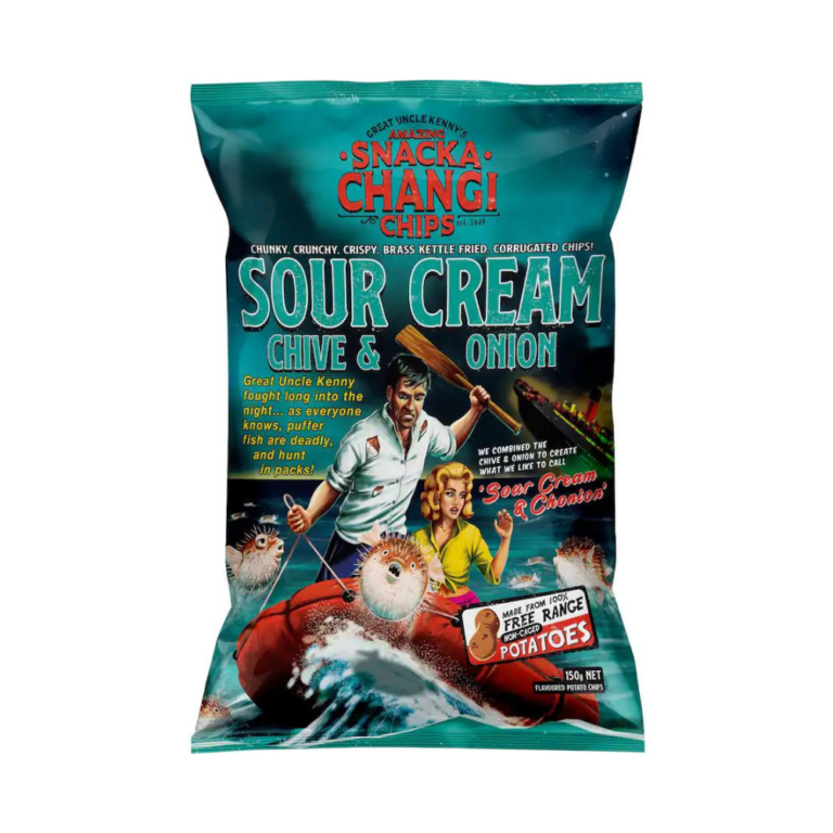 Top NZ Snacka Changi Chips Sour Cream, Chives & Onion 150g